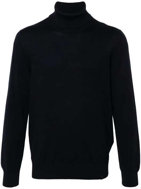 FAY Wool Turtleneck Sweater - Blue