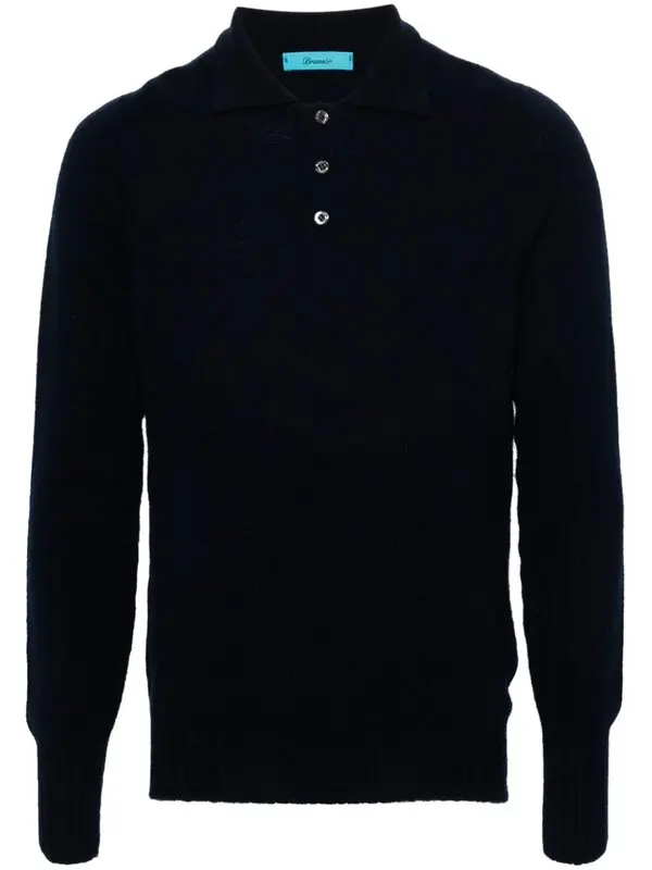 DRUMOHR Virgin Wool Polo Shirt - Blue