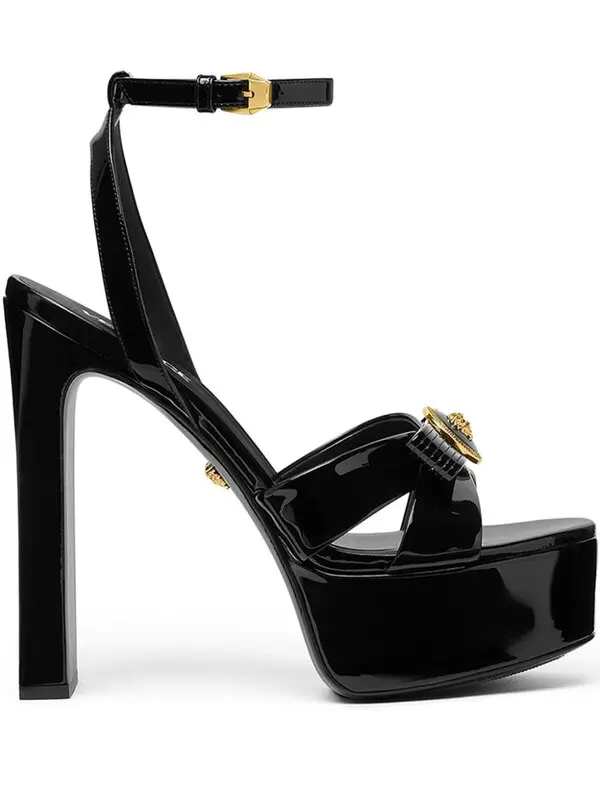 Versace 140mm Ribbon Sandals - Black