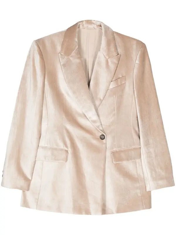 Brunello Cucinelli Monili-detail Velvet Blazer