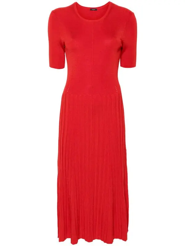 JOSEPH Knitted Midi Dress - Red