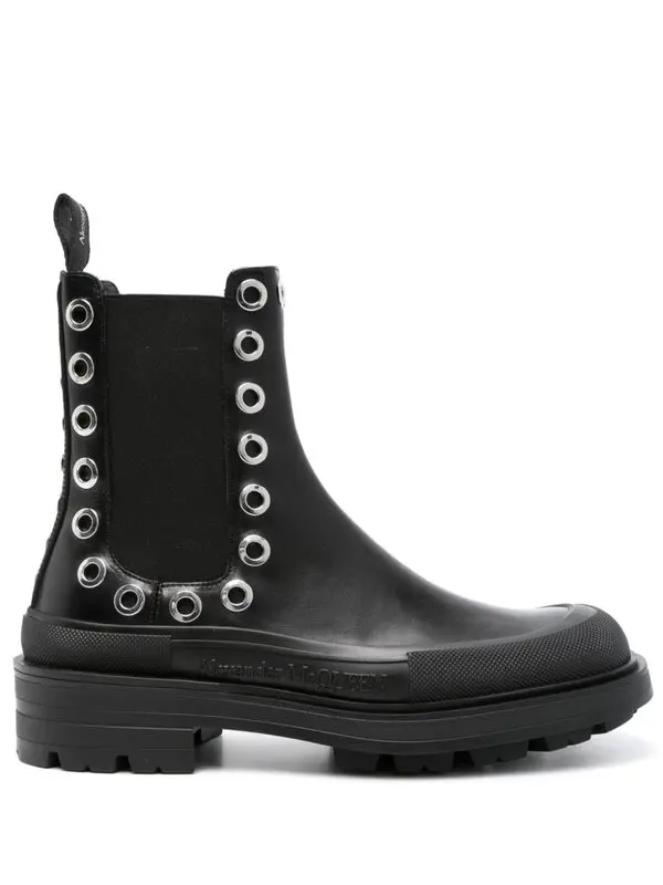 Alexander McQueen Tread Slick Leather Chelsea Boots - Black
