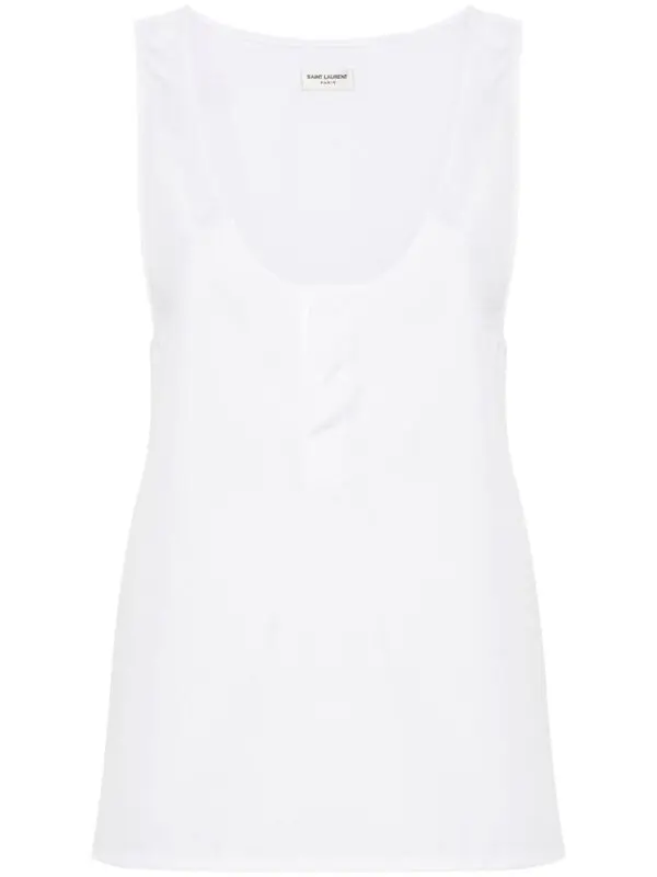 Saint Laurent Cotton Poplin Top - White
