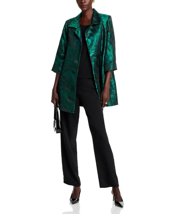 Caroline Rose Botanical Jacquard A-line Jacket