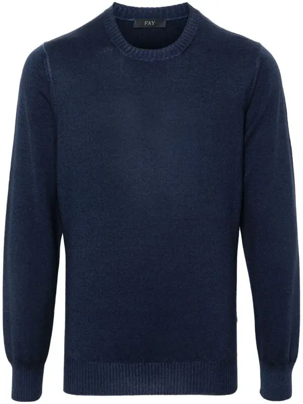 FAY Logo-embroidered Sweater - Blue