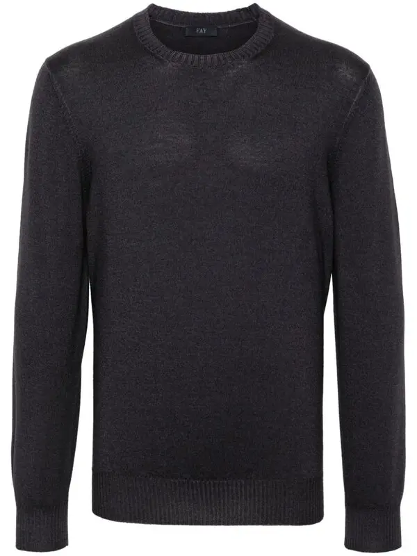FAY Logo-embroidered Sweater - Grey