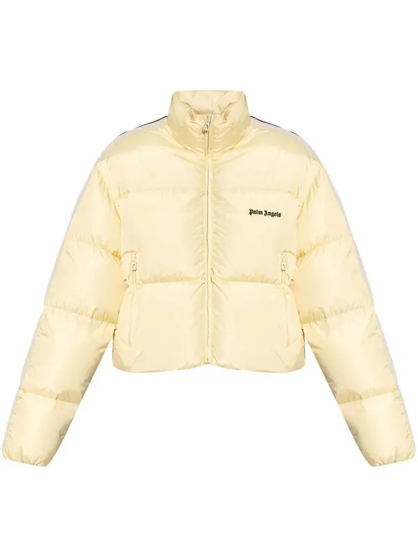 Palm Angels Logo-embroidered Puffer Jacket - Yellow