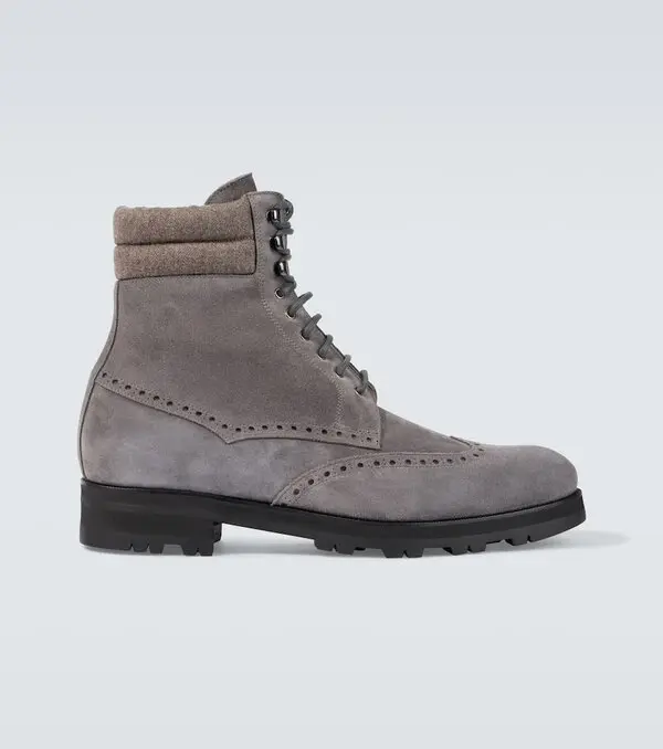 Manolo Blahnik Sapele Lace-up Boots - Grey