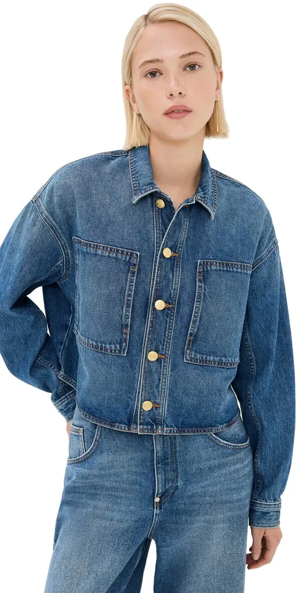 Ulla Johnson Bobbi Denim Jacket - Danube Medium Indigo Wash