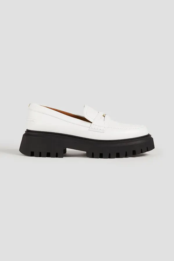 Maje Leather Platform Loafers