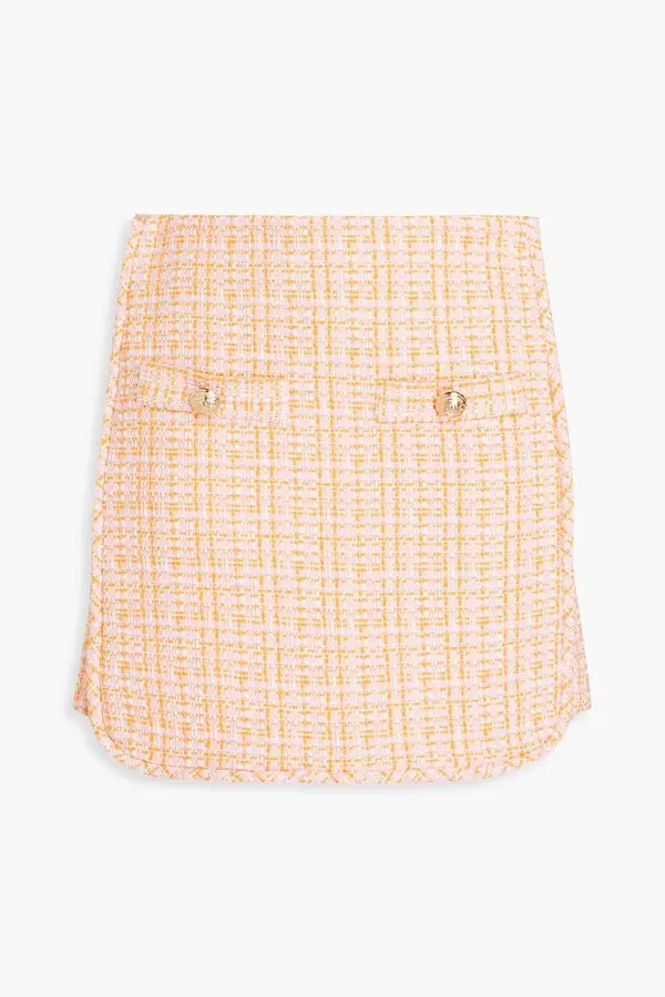 Maje Tweed Mini Skirt - Orange