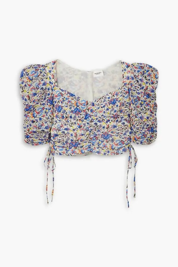 MARANT ETOILE Galaor Cropped Floral-print Top - Multicolor