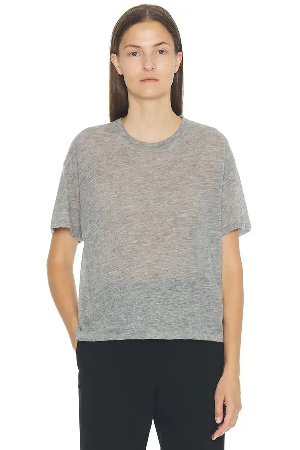 THE ROW Lila Top - Grey Melange