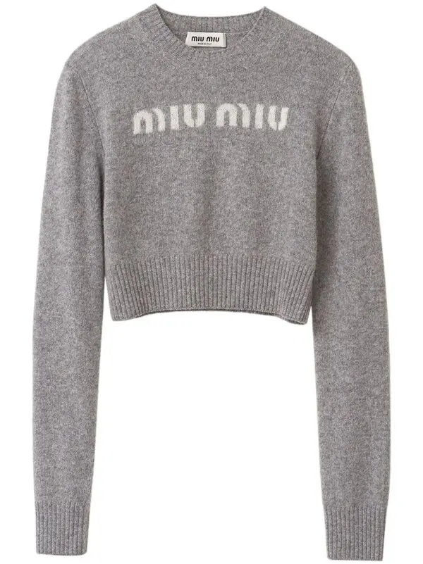Miu Miu Wool And Cashmere Sweater - Grey
