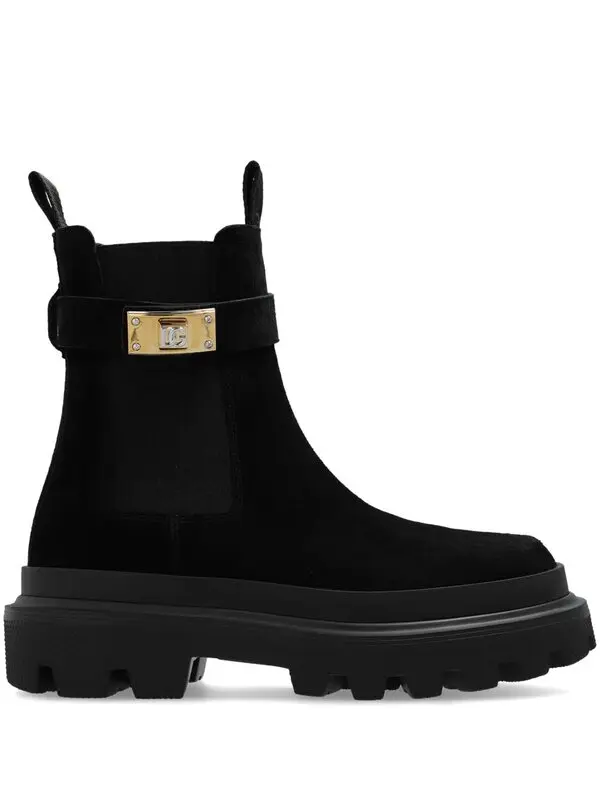 Dolce & Gabbana Logo-plaque Chelsea Boots - Black