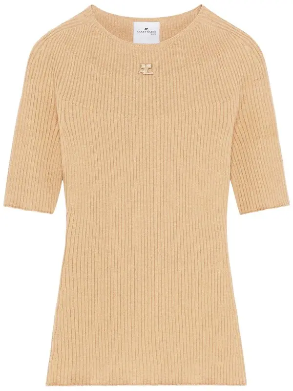 COURREGES Ribbed Knit Sweater - Neutrals