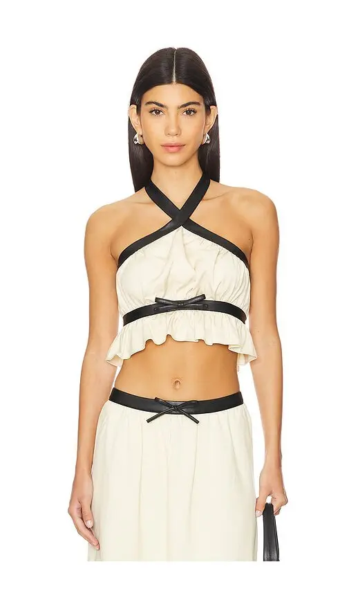 WeWoreWhat Criss Cross Halter Top