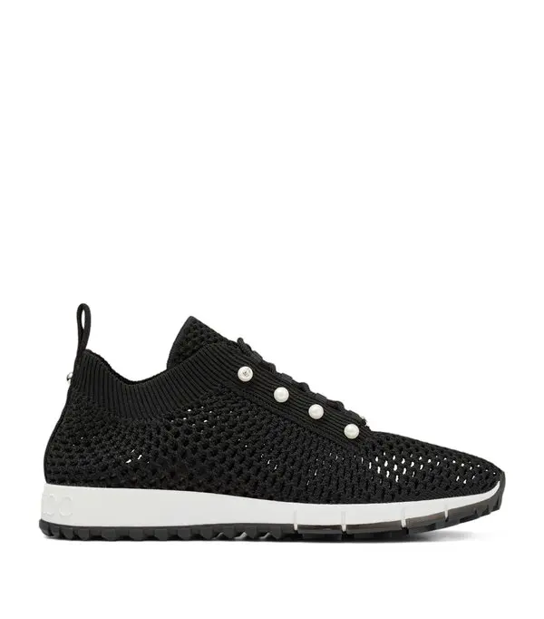 JIMMY CHOO Embellished Veles Sneakers - Black