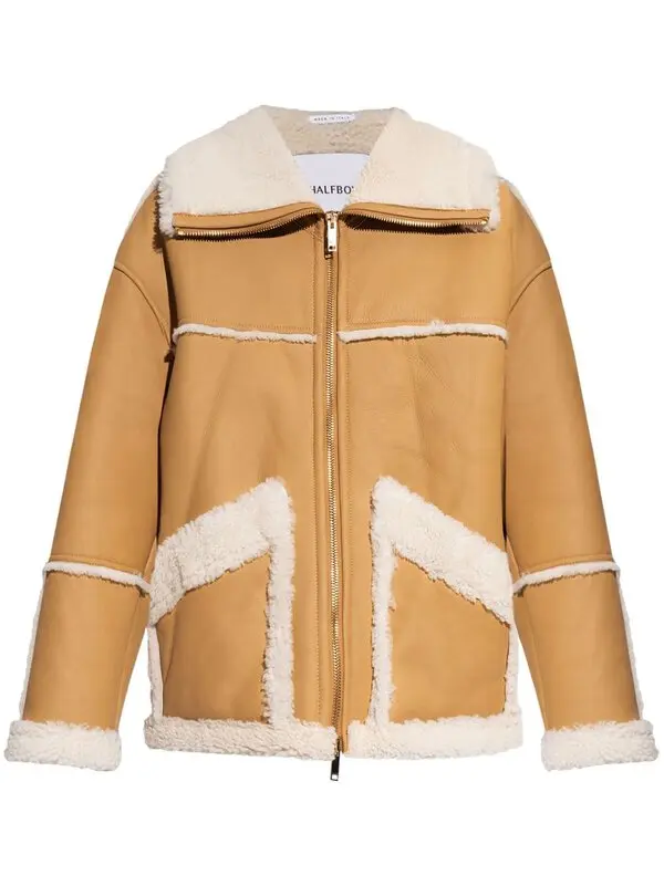HALFBOY Faux Shearling-trim Coat