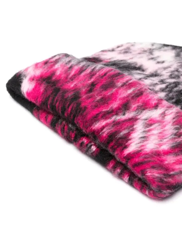 Attico Abstract-print Beanie - Black