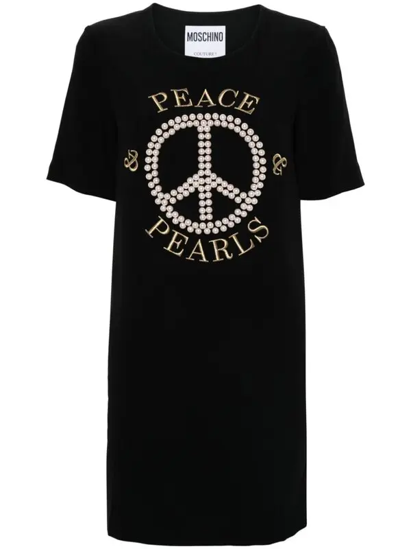 Moschino Bead-Embellished T-Shirt Dress - Black | Editorialist
