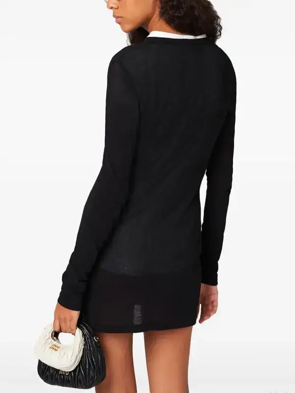 Miu Miu Ribbed Knit Jersey Dress - Black | Editorialist