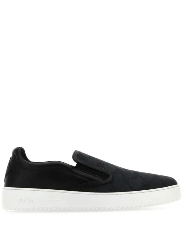 Mcm Monogram-print Leather Sneakers