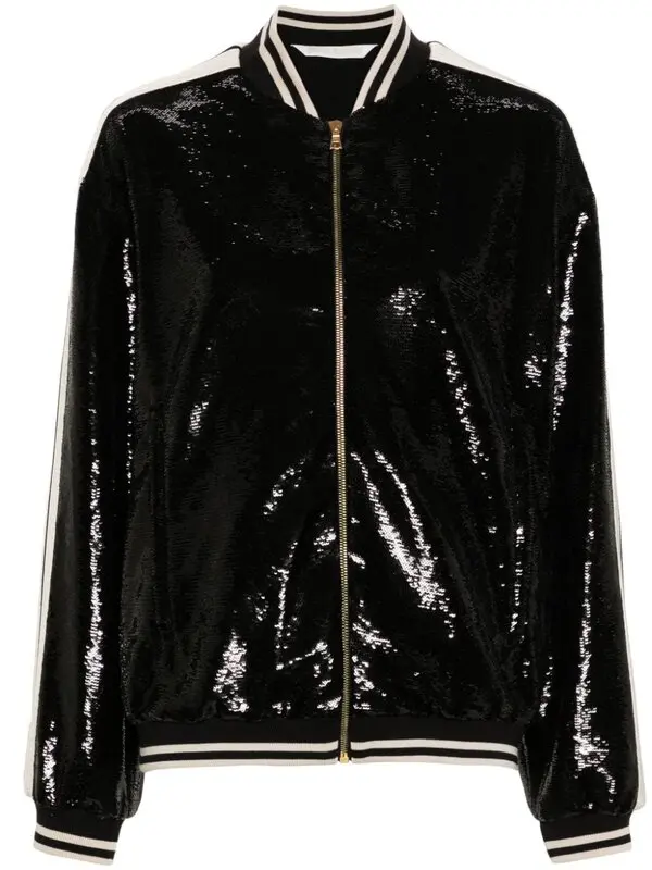 Palm Angels Sequinned Bomber Jacket - Black