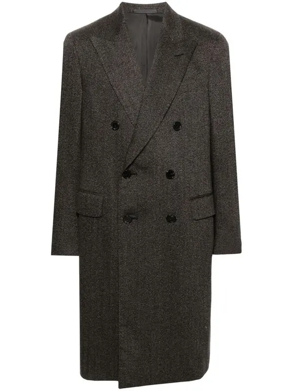 Caruso Herringbone Wool Coat