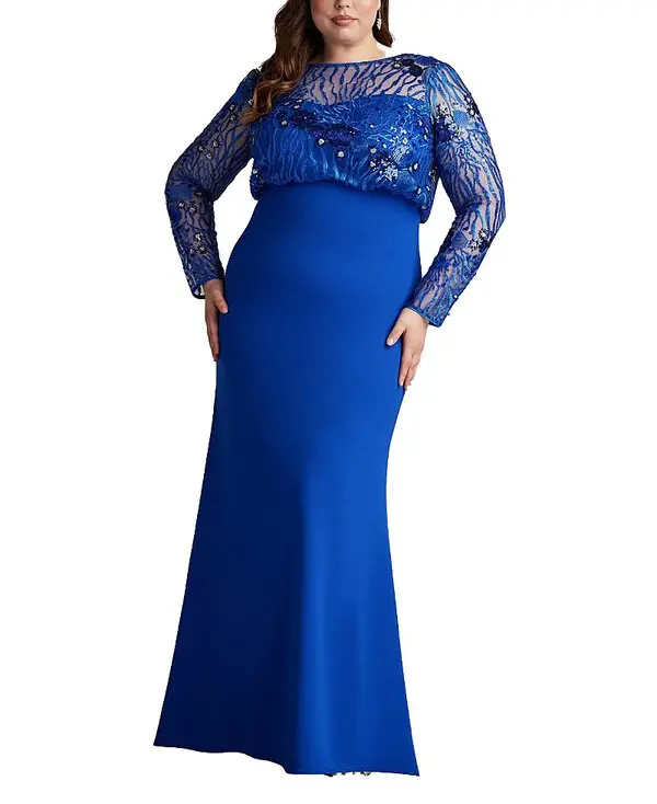 Tadashi Shoji Sequin Embroidered Blouson Gown - Mystc