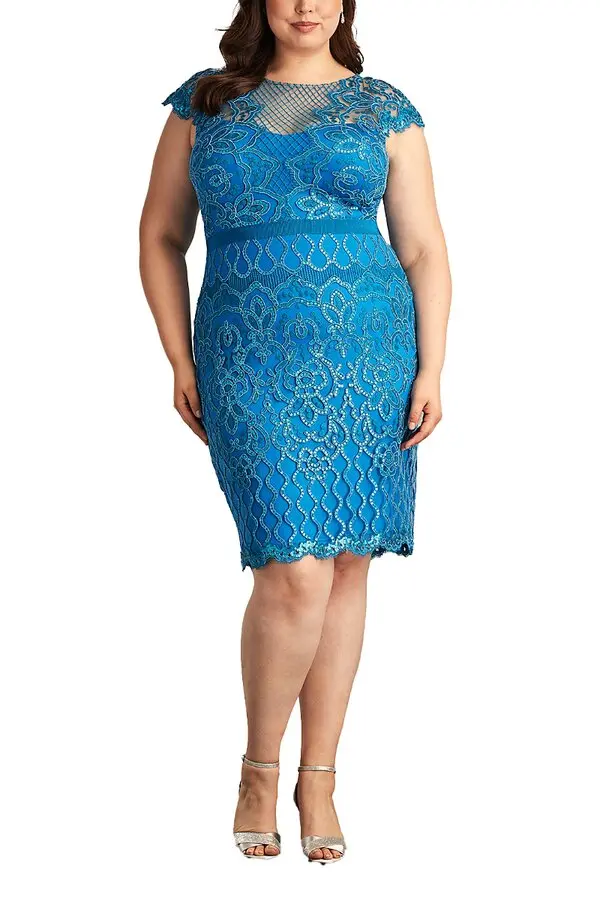 Tadashi Shoji Miranda Sequin Embroidered Dress - Blue