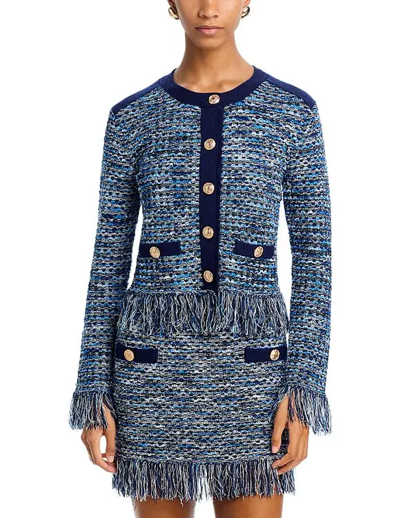 MILLY Kaia Crewneck Cardigan Sweater