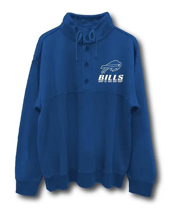 Junk Food Clothing Nfl Buffalo Bills 1/4 Button Up Sweatshirt