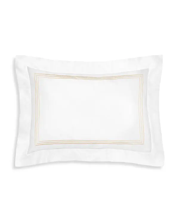 PRATESI Tre Righe Splendore Standard Sham - White/beige