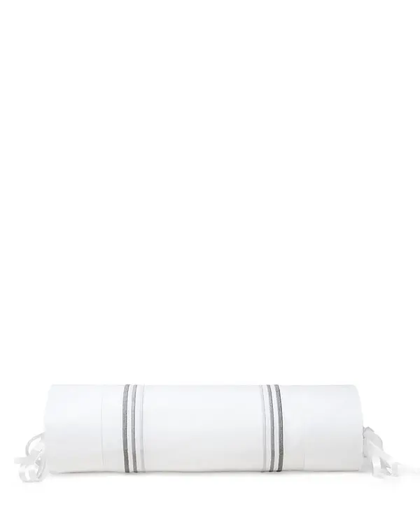 PRATESI Tre Righe Ombre Neckroll Sham - White/charcoal