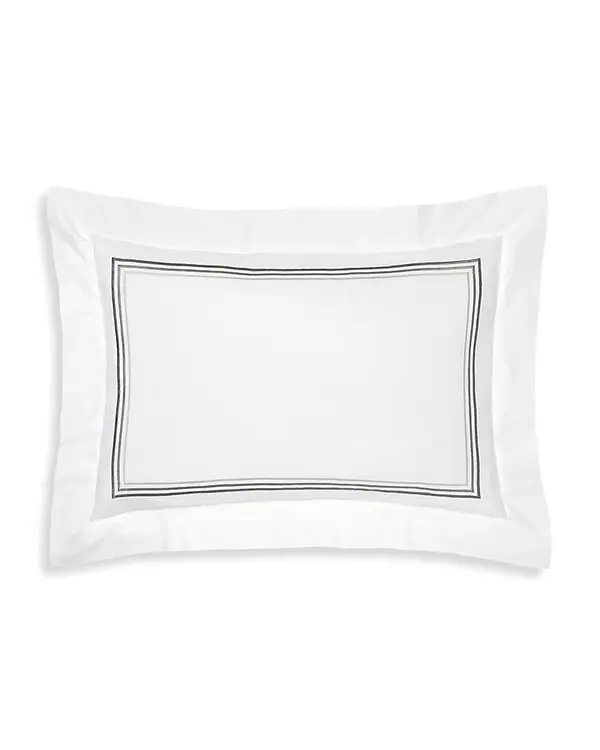 PRATESI Tre Righe Ombre Queen Sham - White/charcoal