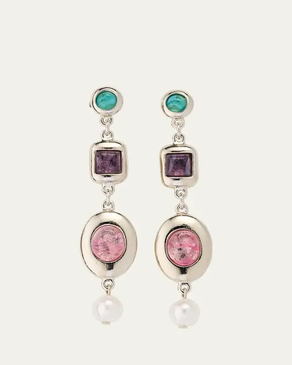 BEN-AMUN Maryanne Drop Earrings With Stones And Pearls