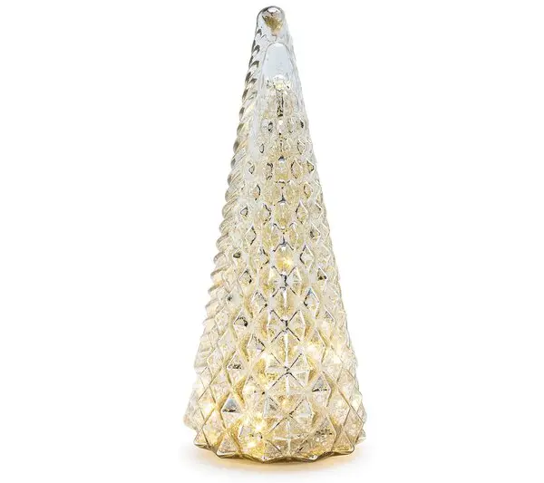 MELROSE Led Textured Mercury Glass Tree