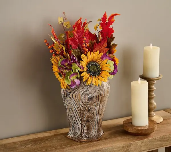 VALERIE PARR HILL S/4 Sunflower, Berry, And Hydrangea Picks Valerie