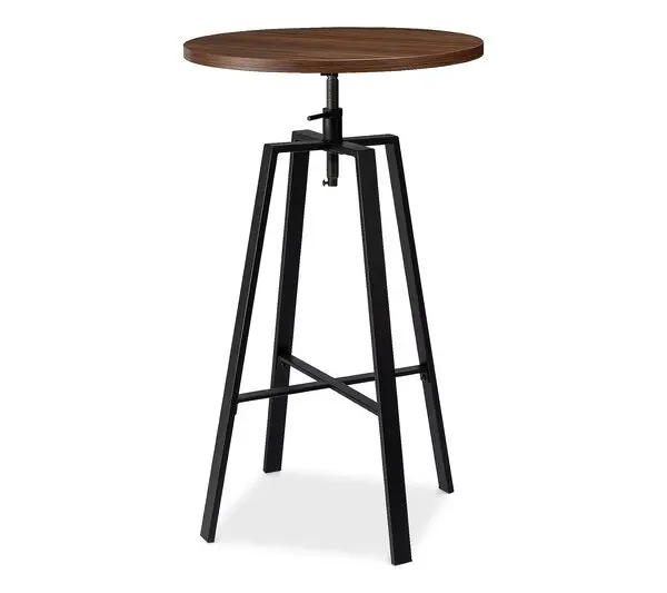 GLITZHOME Industrial Modern Adjustable Round Ba R Table
