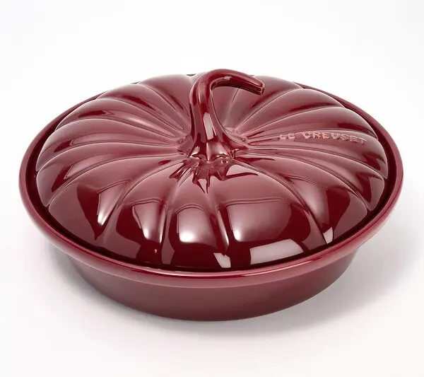 LE CREUSET 9' Figural Stoneware Pumpkin Baker W/ Lid