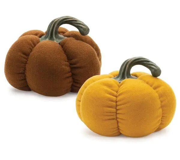 MELROSE Plush Harvest Pumpkin Decor