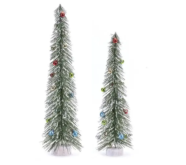 MELROSE Glittered Bottle Brush Tree
