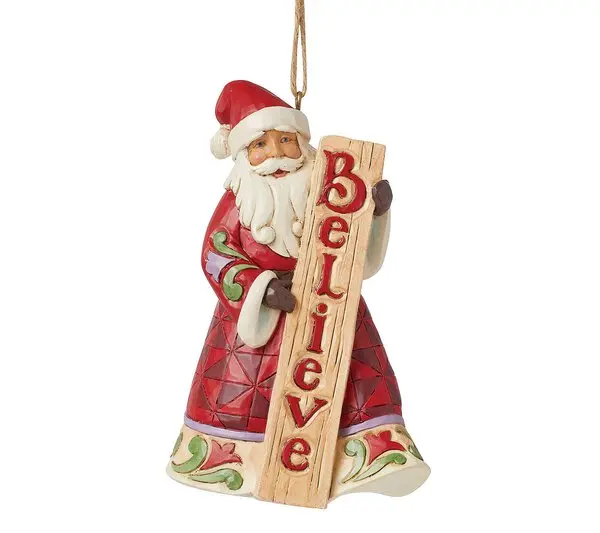 JIM SHORE Santa With Porch Board Orn