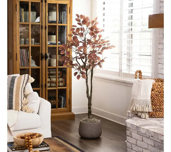NEARLY NATURAL 6' Autumn Dogwood Artificial Fal L Tree