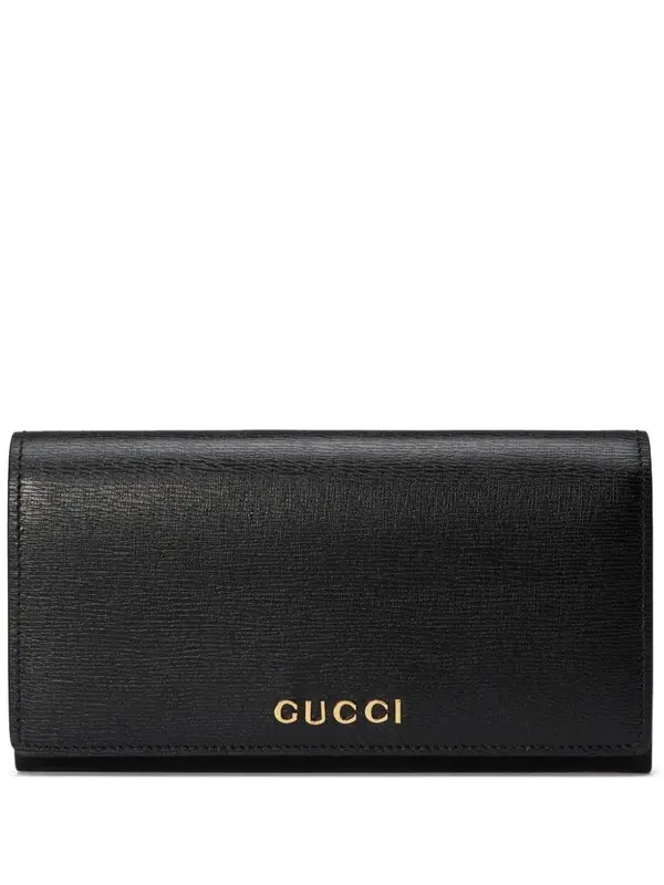 Gucci Continental Wallet With Logo - Black | Editorialist