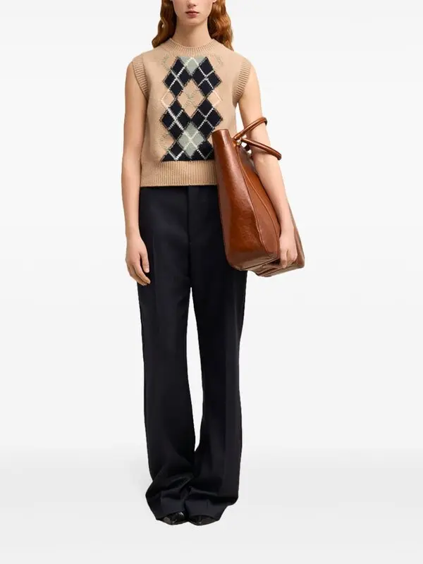 Ami Check-pattern Wool-cashmere Vest