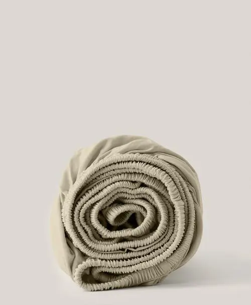 PACT Organic Room Service Sateen Fitted Sheet - Spray Green
