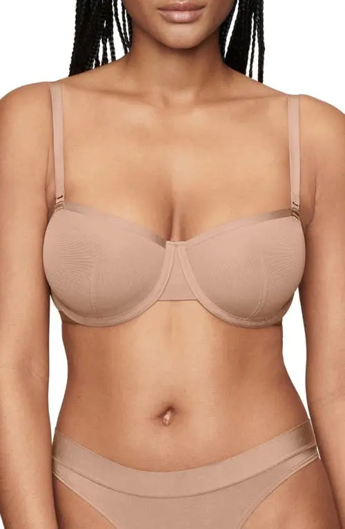 CUUP The Balconette Mesh Underwire Bra - Taupe