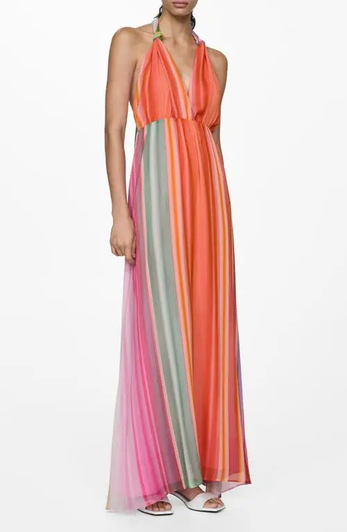 Mango Stripe Chiffon Sundress
